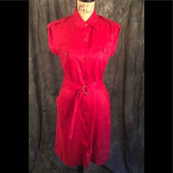 Rafaella | Dresses | Gorgeous Red Dress Button Down Front | Poshmark